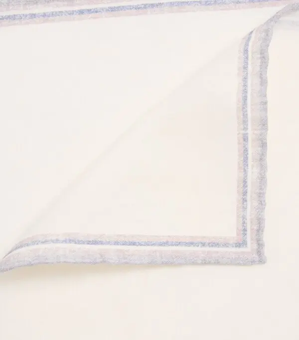 Eleventy Wool-cotton Stripe Pocket Square