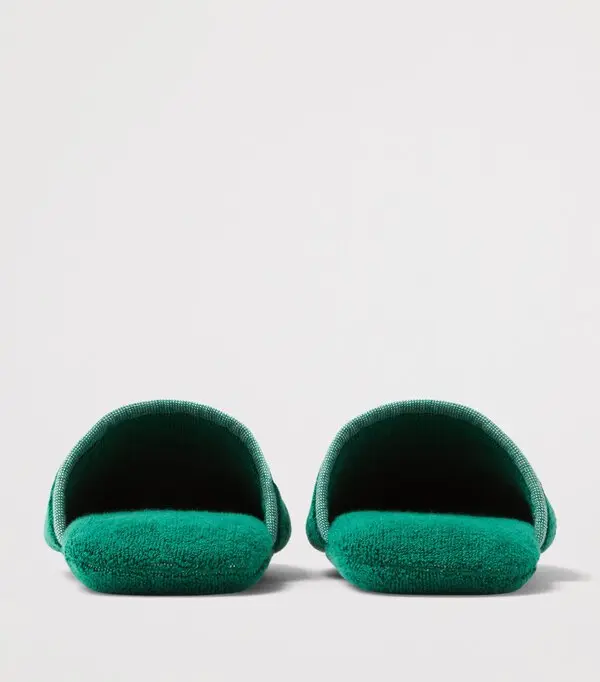 Versace Terry Cotton Medusa Slippers - Green