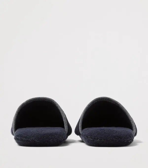Versace Cotton Medusa Slippers - Blue