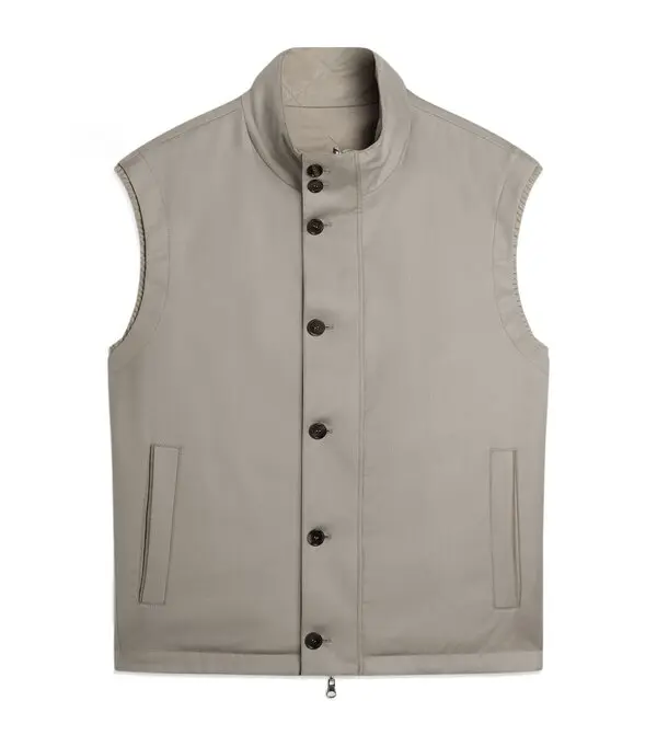 Dunhill Cashmere And Mulberry Silk Quilted Gilet