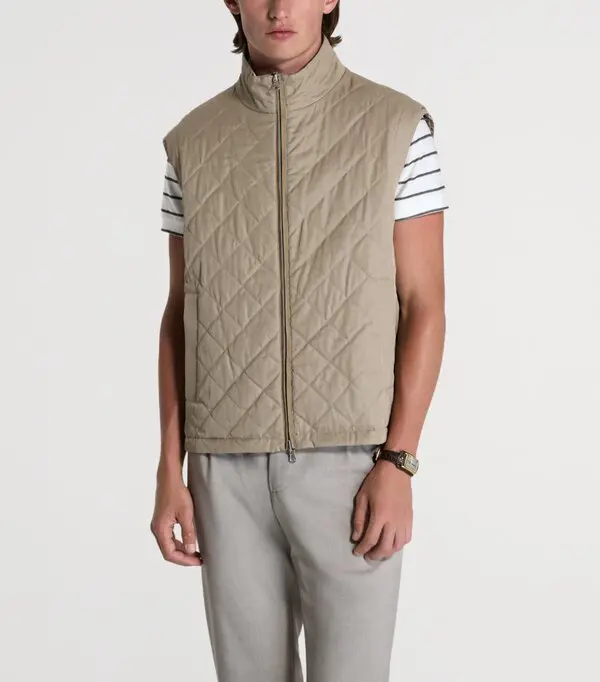 Dunhill Cashmere And Mulberry Silk Quilted Gilet