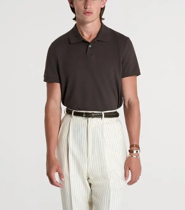 Dunhill Cotton-silk Polo Shirt - Green