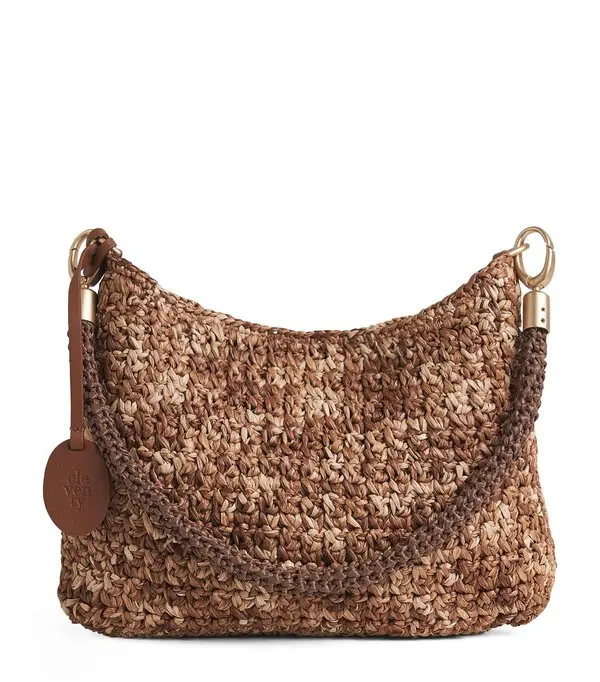 Eleventy Raffia Woven Shoulder Bag