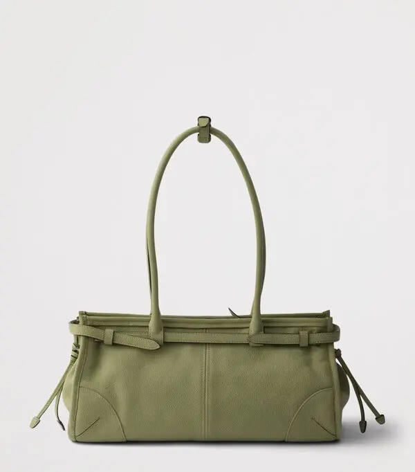 Prada Medium Nubuck Bonnie Shoulder Bag - Green