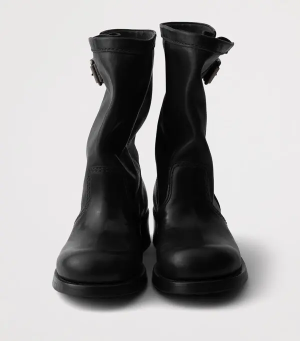 Prada Leather Biker Boots