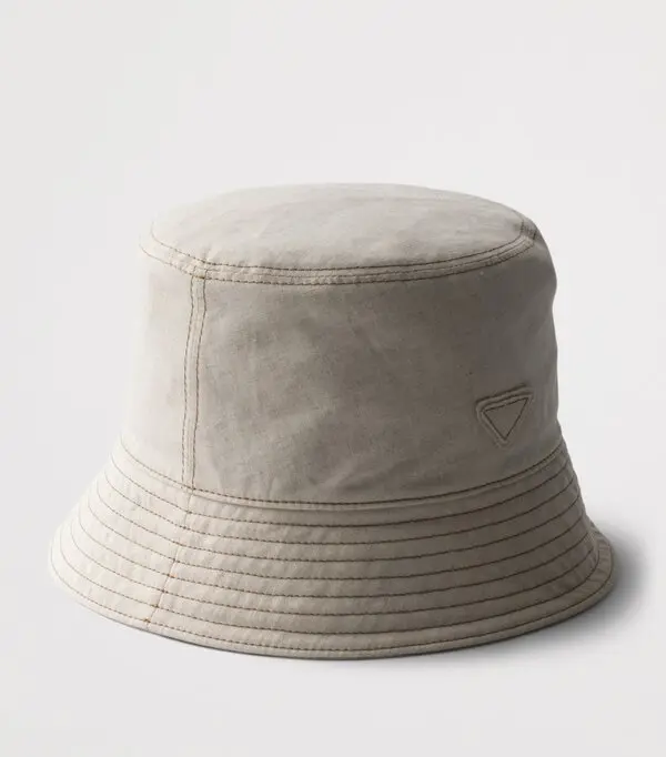Prada Twill Bucket Hat - Neutral