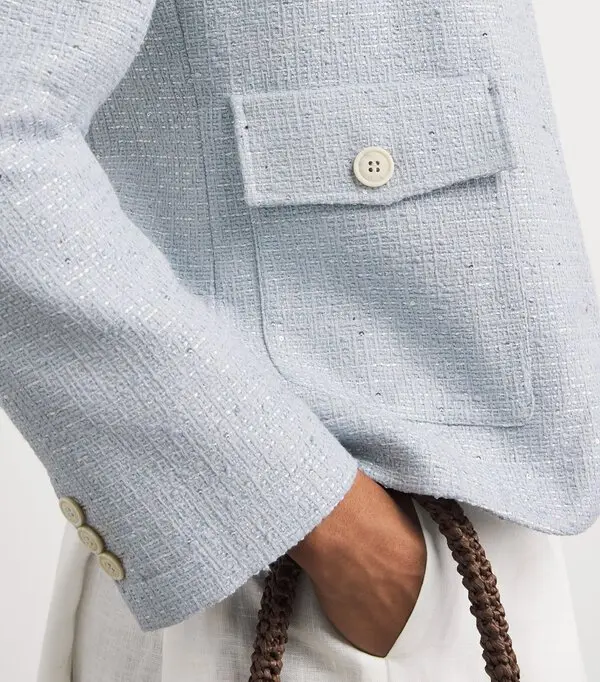 Eleventy Bouclé Tweed Jacket With Sequins