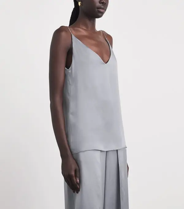 Eleventy Silk V-neck Cami Top