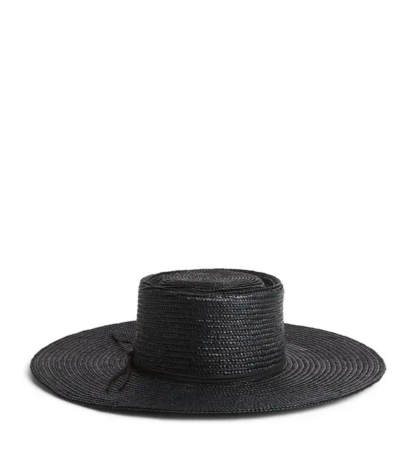 Eleventy Straw Wide Brim Hat - Black