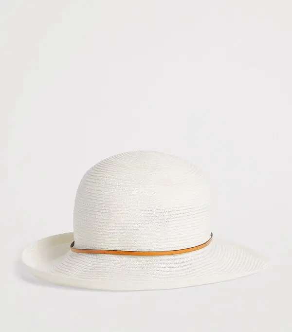 Eleventy Hemp Woven Sun Hat With Ribbon Detail