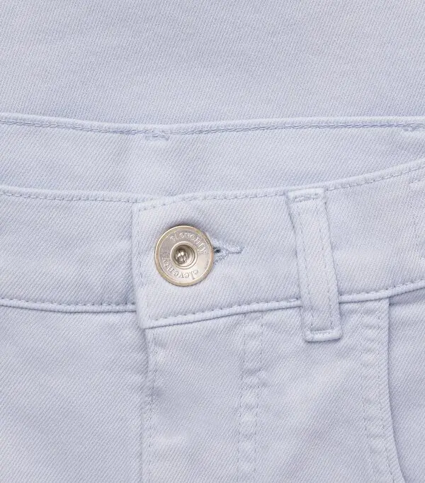 Eleventy Front Pleat Garment-dyed Cotton Jeans