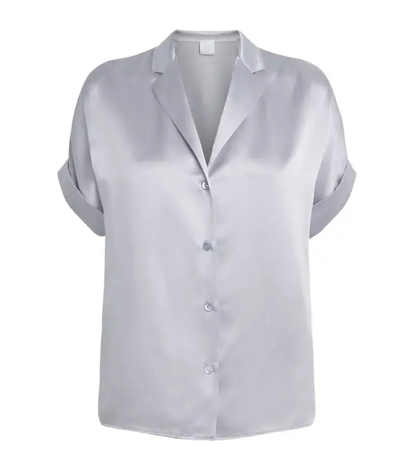 Eleventy Silk Short-sleeve Shirt - Blue