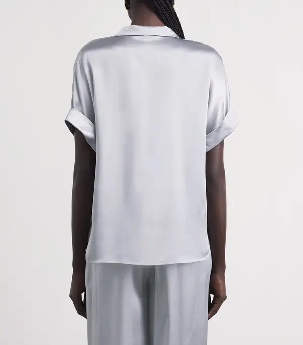 Eleventy Silk Short-sleeve Shirt - Blue