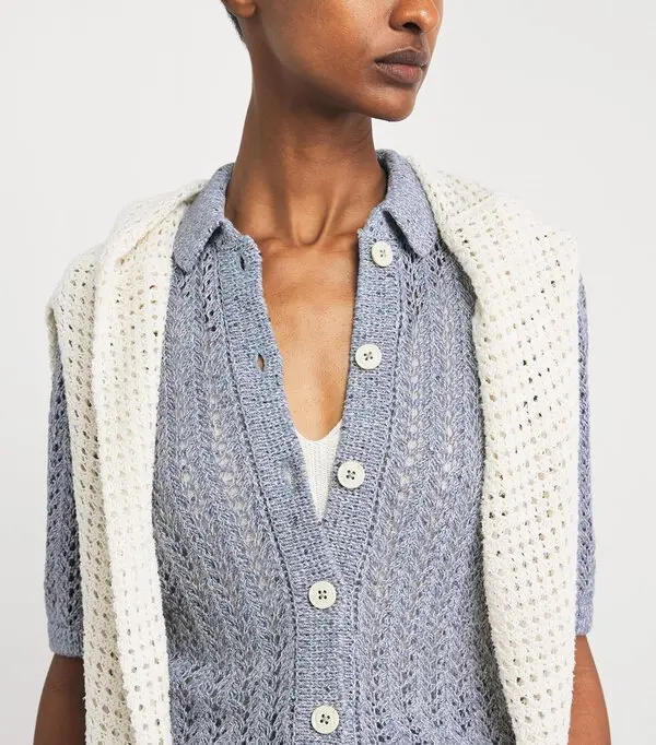Eleventy Linen-cotton Button-front Cardigan