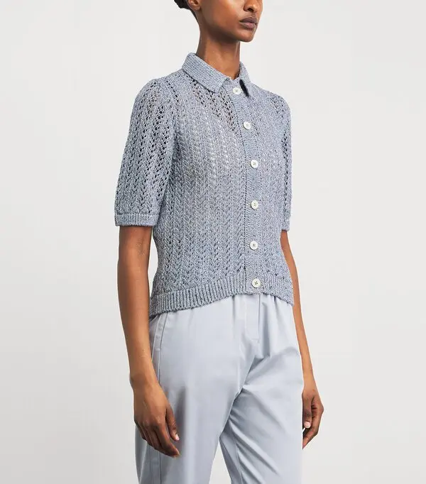Eleventy Linen-cotton Button-front Cardigan