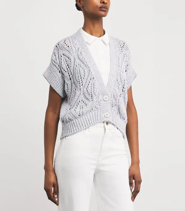 Eleventy Openwork Knit Cardigan