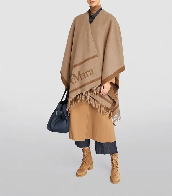 Max Mara Wool Jacquard Hilde Cape