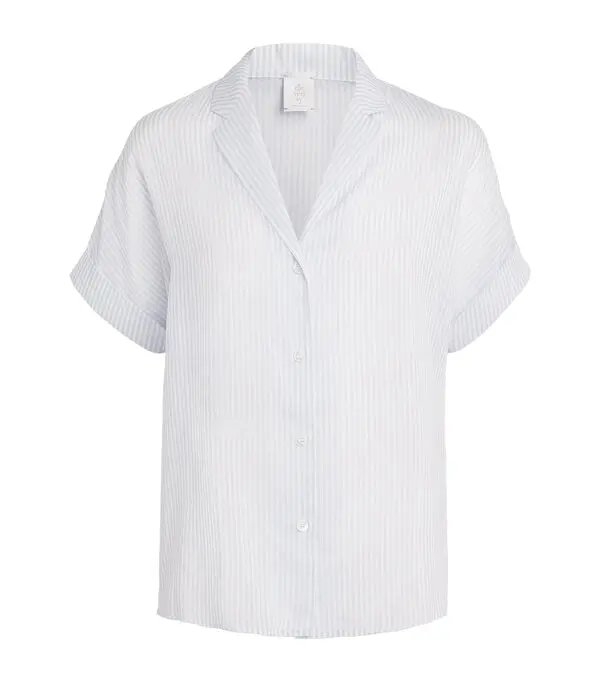 Eleventy Cotton-silk Striped Shirt