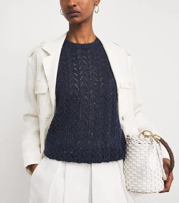 Eleventy Sleeveless Sequin Knit Sweater