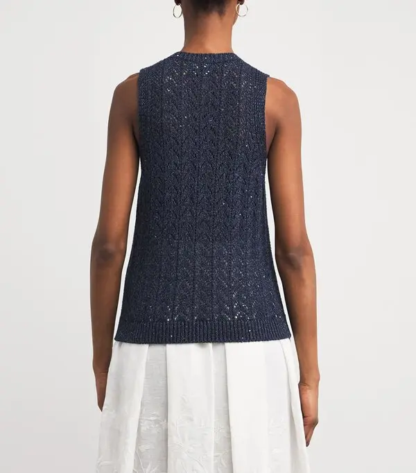 Eleventy Sleeveless Sequin Knit Sweater
