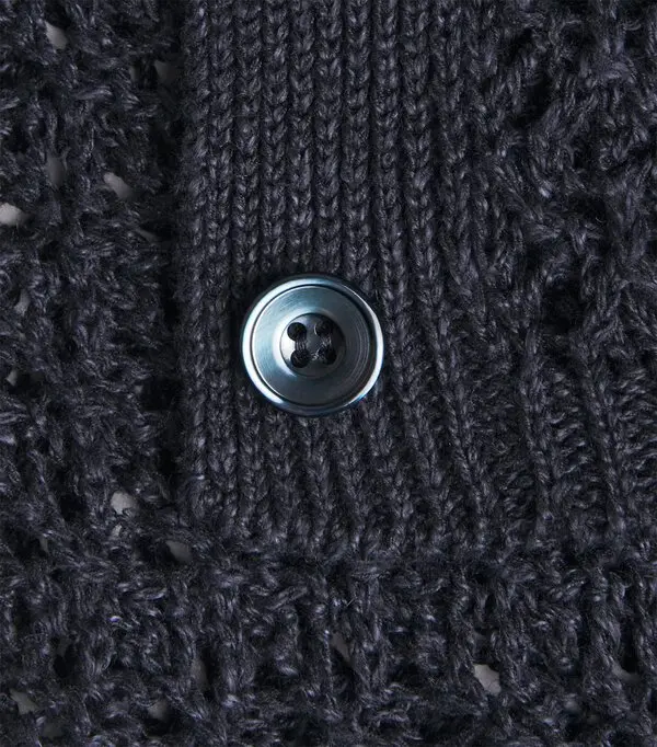 Eleventy Linen-silk Knitted Open-work Shirt