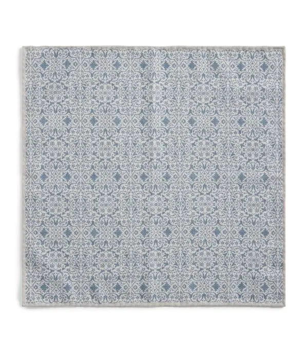 Eleventy Wool-blend Pocket Square - Blue