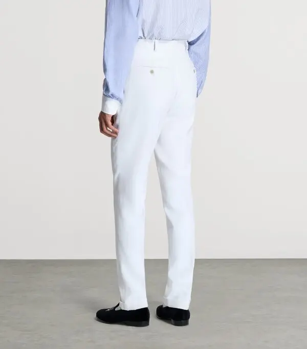 Dunhill Linen Double-pleated Formal Trousers