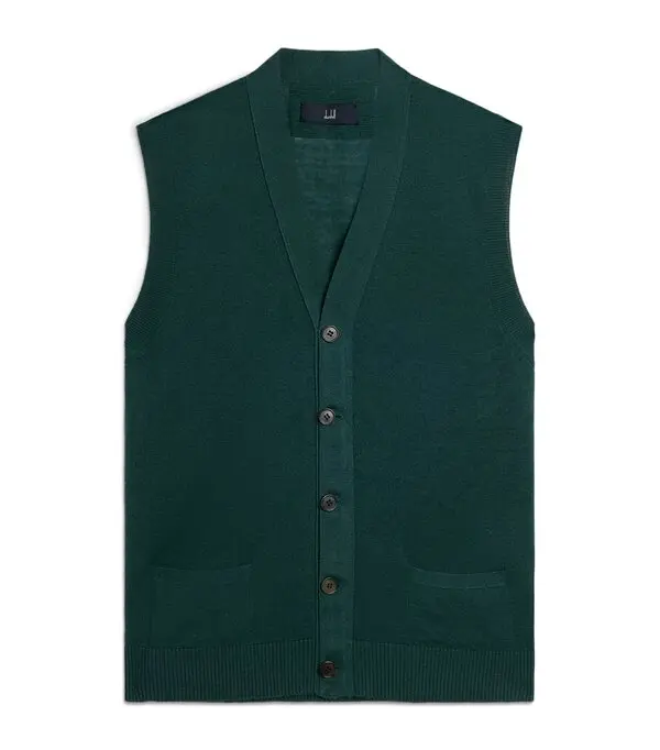 Dunhill Linen-cashmere V-neck Sweater Vest