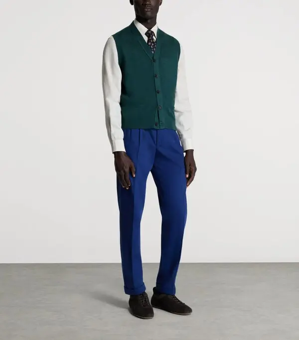 Dunhill Linen-cashmere V-neck Sweater Vest