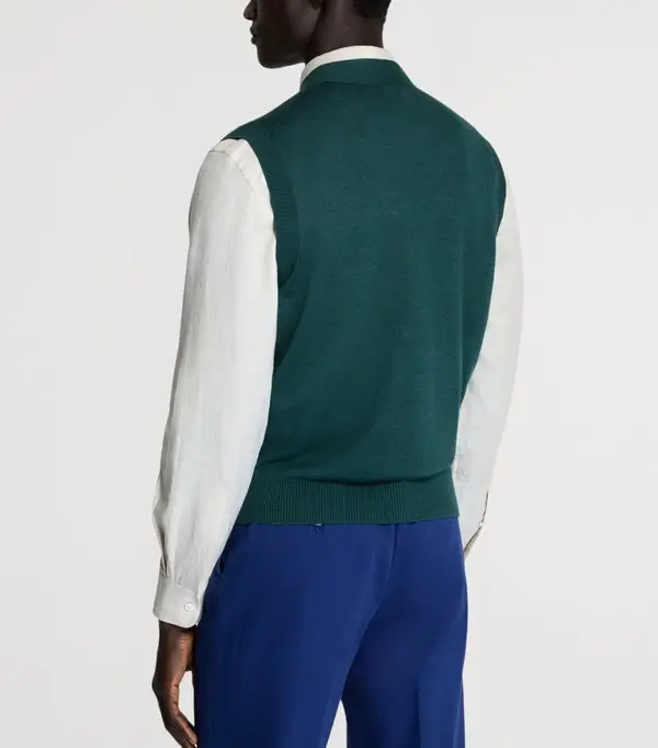 Dunhill Linen-cashmere V-neck Sweater Vest