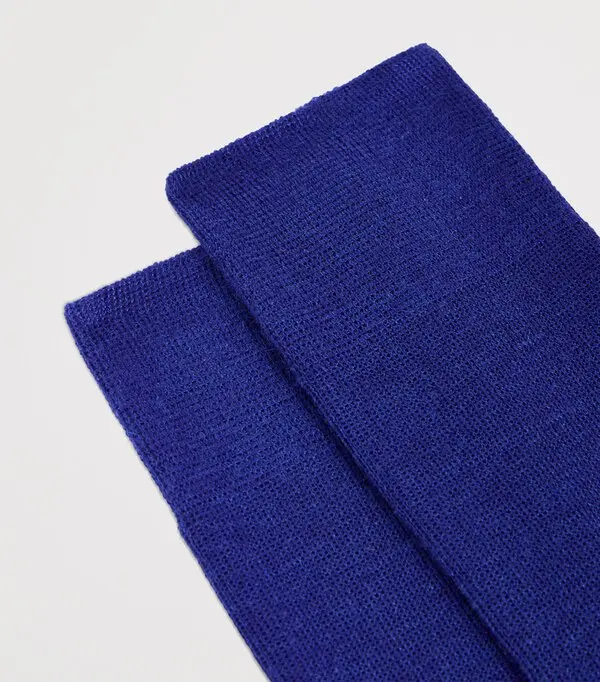 Dunhill Cashmere-mulberry Silk Ribbed Socks