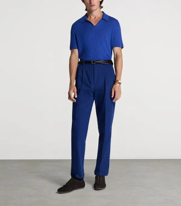 Dunhill Cotton-mulberry Silk Polo Shirt