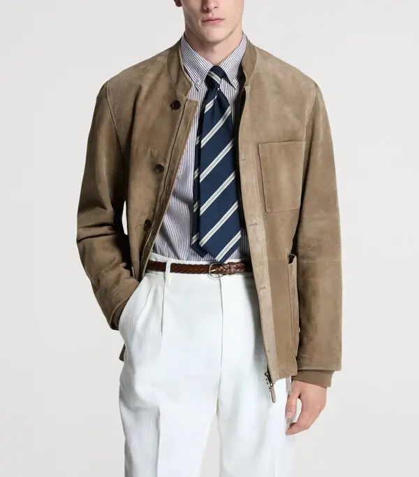 Dunhill Leather Three-pocket Jacket