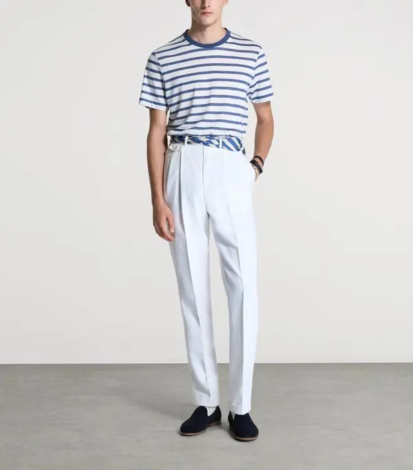 Dunhill Linen-cotton Stripe T-shirt