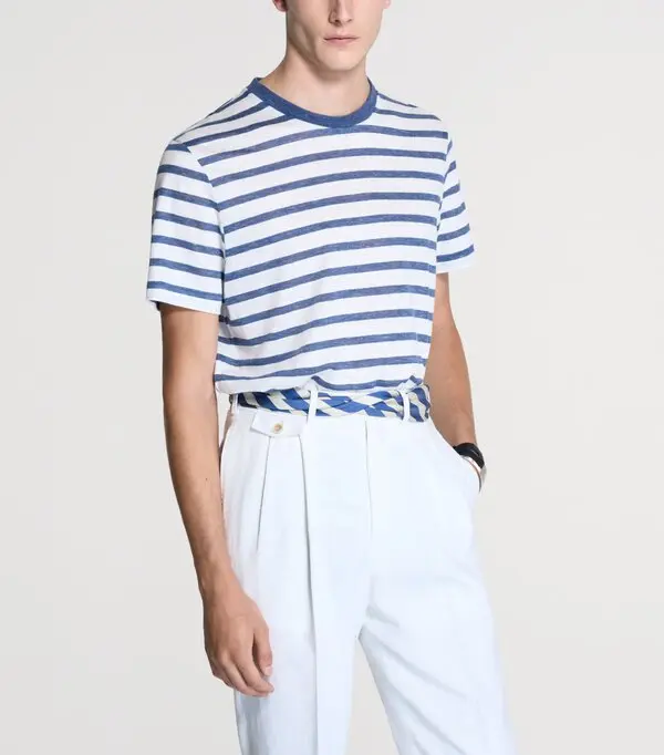 Dunhill Linen-cotton Stripe T-shirt