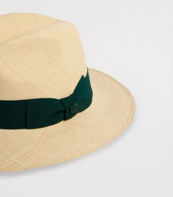 Dunhill Straw Panama Hat With Monogram