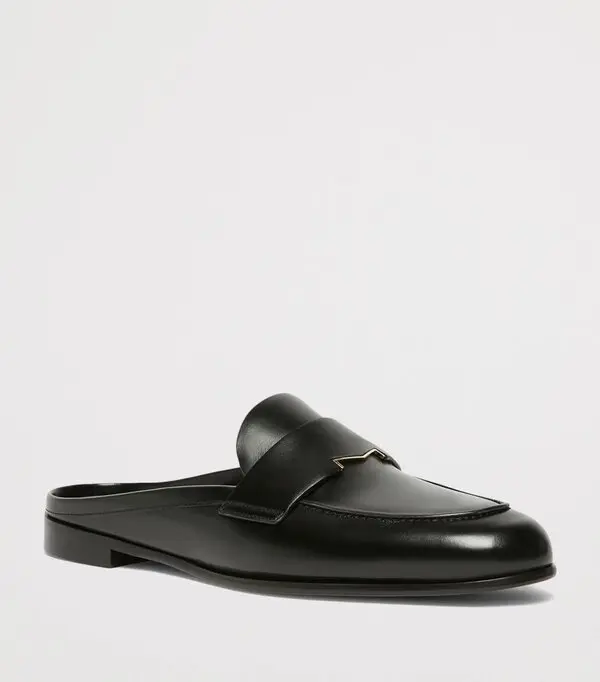 Max Mara Leather Logo Hardware Mules