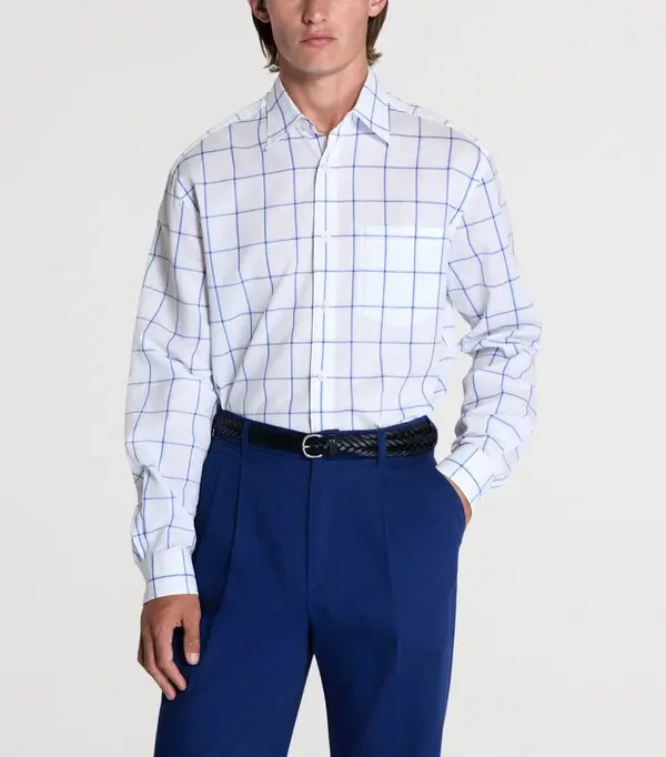 Dunhill Cotton-linen Check Shirt