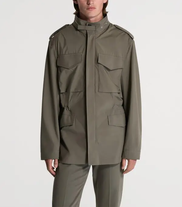 Dunhill Field Jacket With Drawstring And Packable Hood