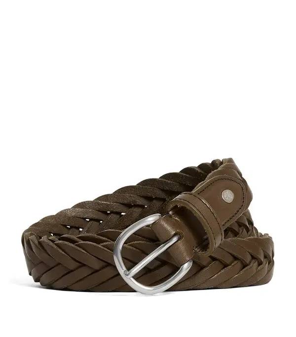 Dunhill Braided Leather Belt - Grey