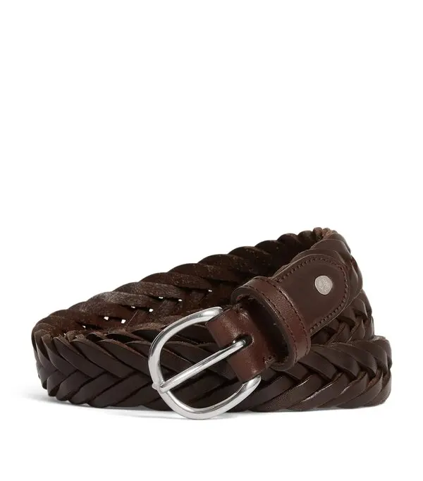 Dunhill Leather Woven Belt - Brown
