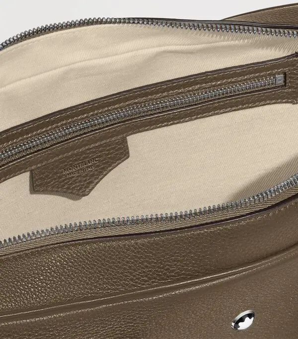 Montblanc Grained Leather Document Case With Top Handles And Detachable Strap