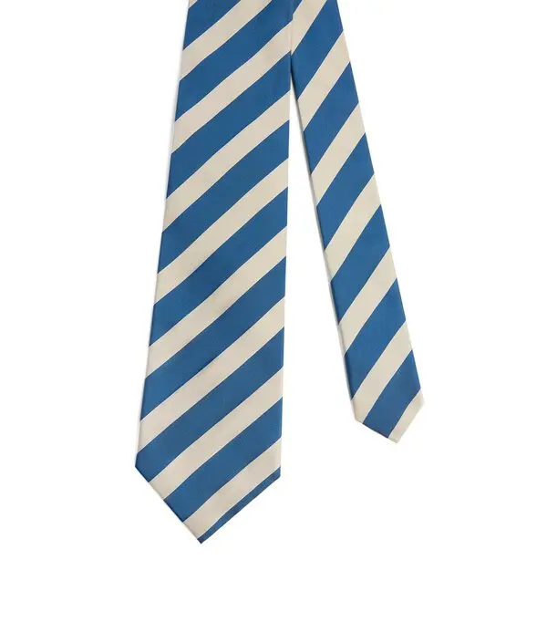 Dunhill Mulberry Silk Stripe Neck Tie - Blue