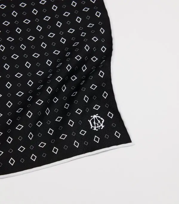 Dunhill Mulberry Silk Polka Dot Pocket Square