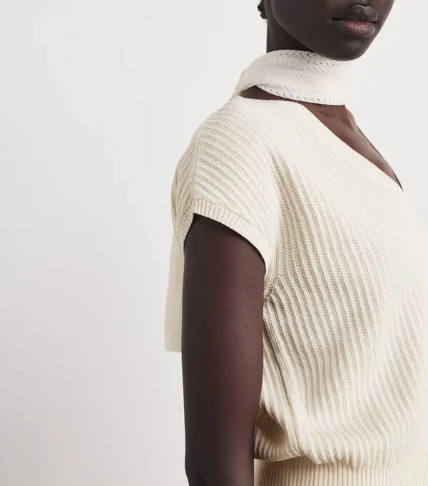 Eleventy Cotton Knitted Sweater Vest - Ivory