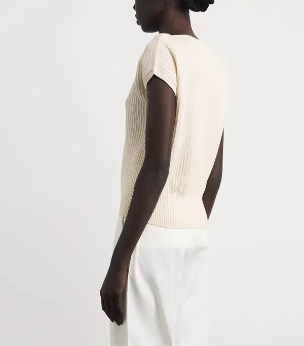 Eleventy Cotton Knitted Sweater Vest - Ivory