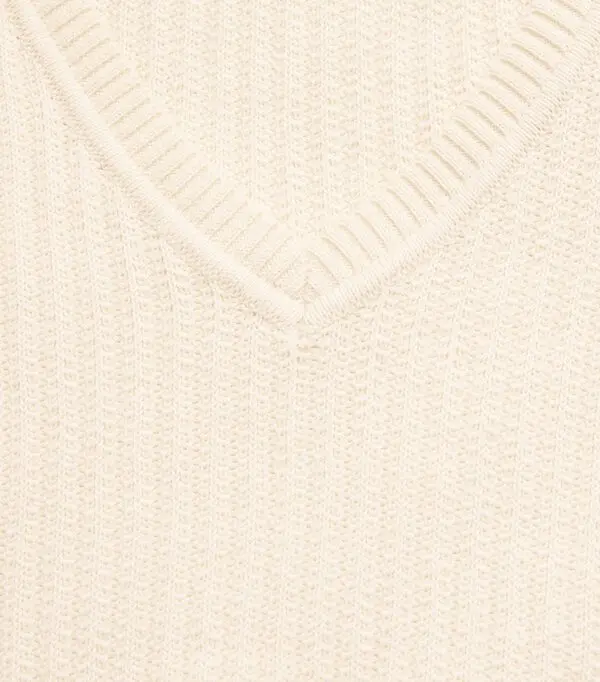 Eleventy Cotton Knitted Sweater Vest - Ivory