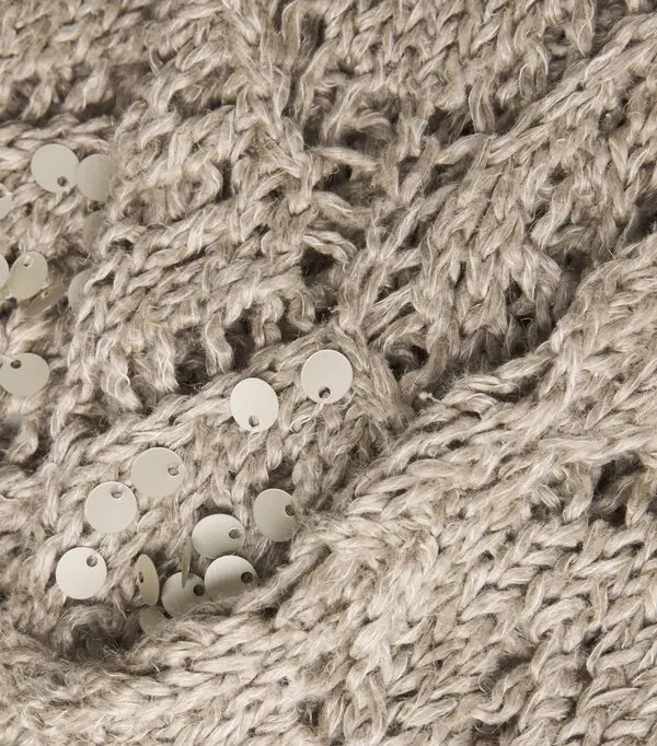 Eleventy Linen Sequinned Sweater