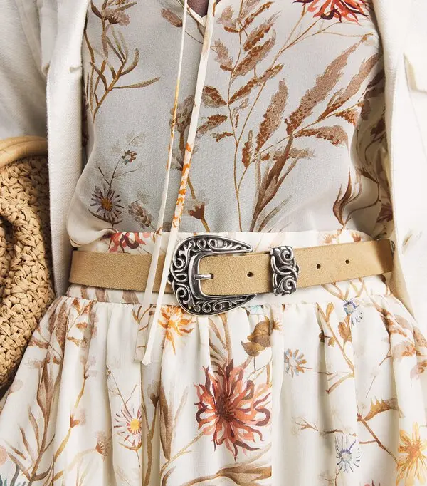 Eleventy Suede Western Belt