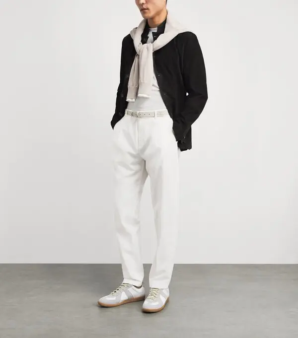 Eleventy Stretch Cotton Relaxed Trousers - White